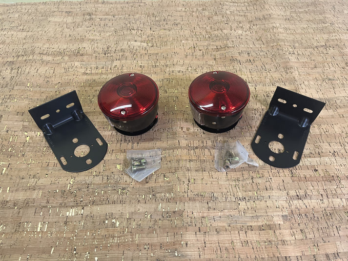 Round Tail Light and Tail Light Mounting Bracket Kit. Dual Set. (hardw ...